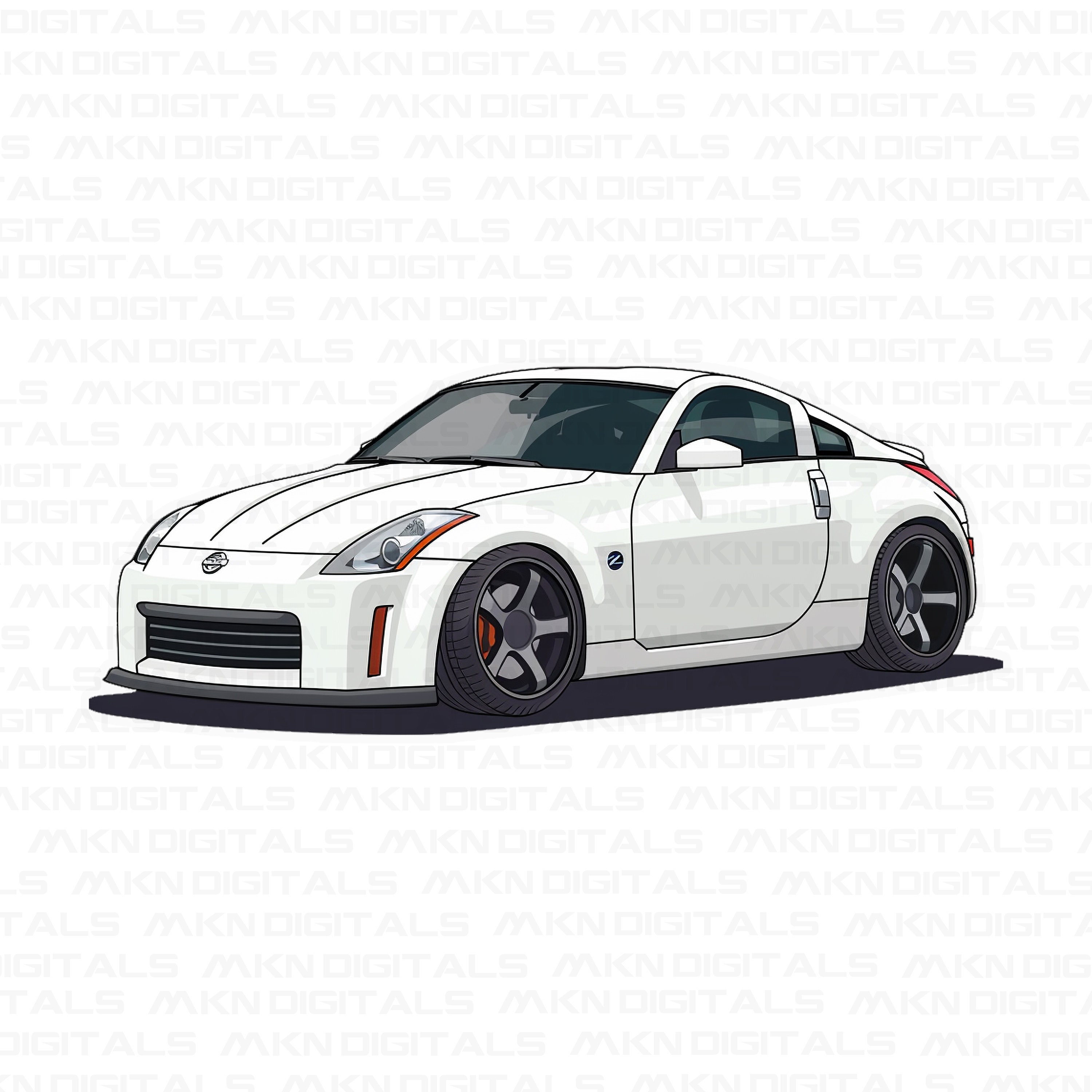 Nissan 350Z Design, Car Decal & PNG, Bumper Sticker Png, Bumper Sticker ...