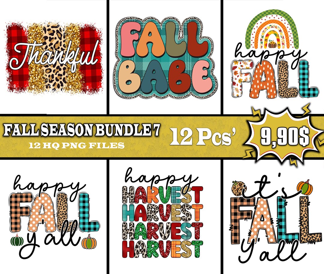 Fall SVG Bundle 7, Fall SVG Bundle, Fall Season Files, Fall Bundle ...