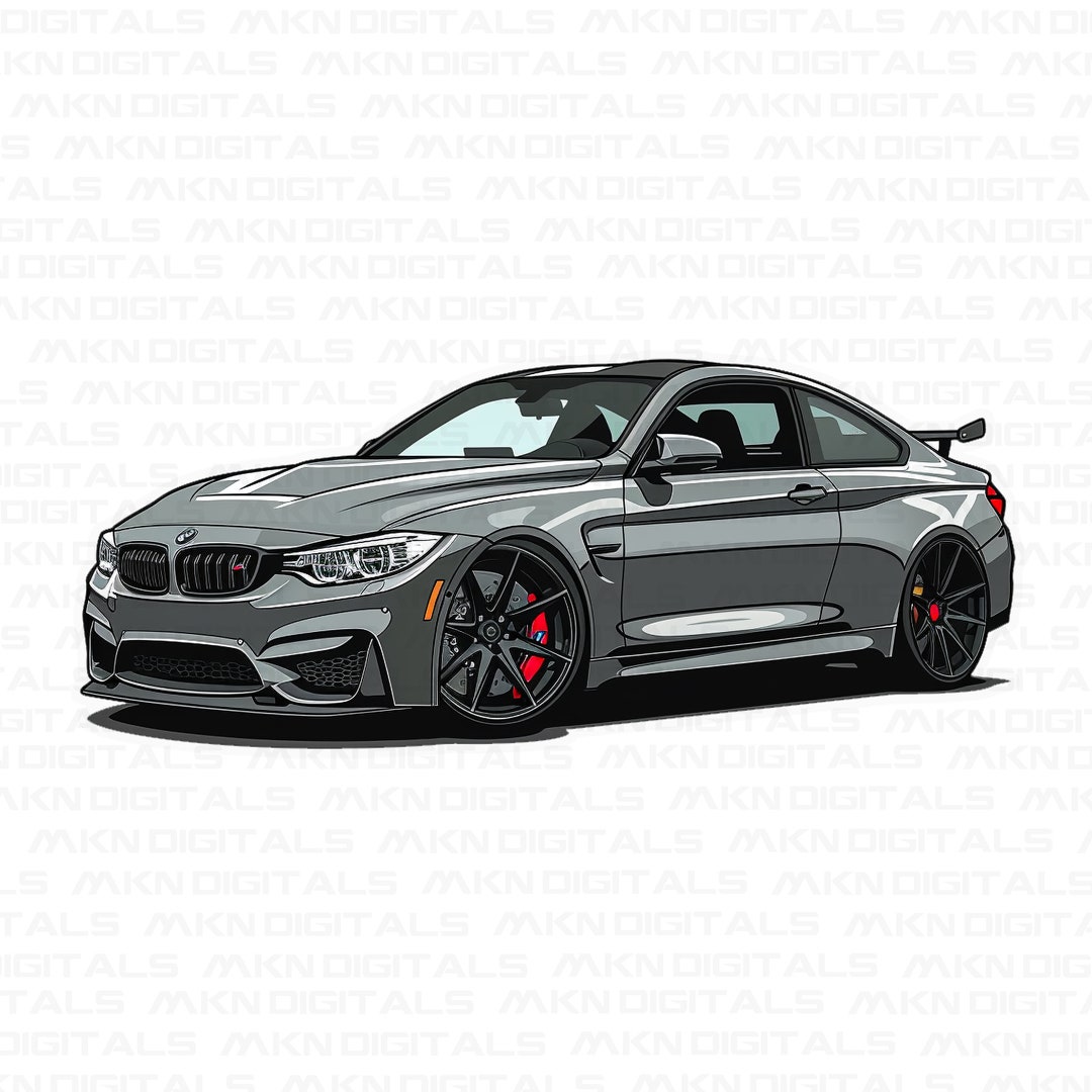 BMW M4 F82 Design, Car Decal & PNG, Bumper Sticker Png, Bumper Sticker ...