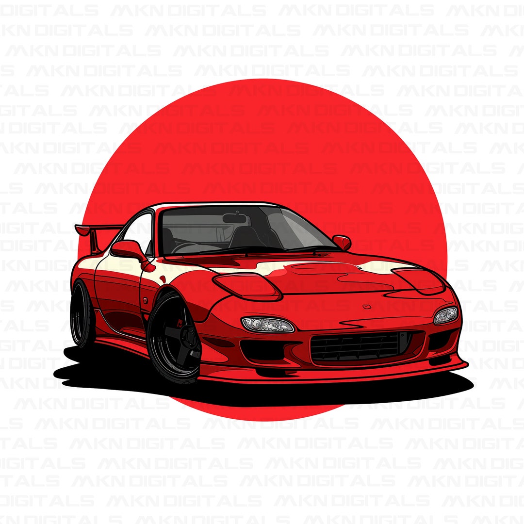Mazda RX7 FD Design, JDM Decal & PNG, Bumper Sticker Png, Bumper ...