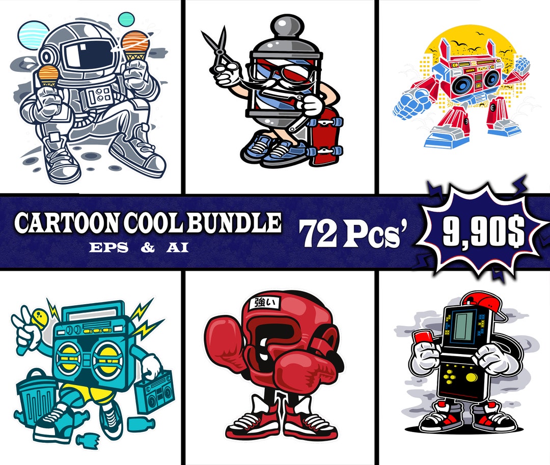 Cartoon Designs Bundle, Cartoon SVG Bundle, Cartoon Png, Cartoon Cool ...