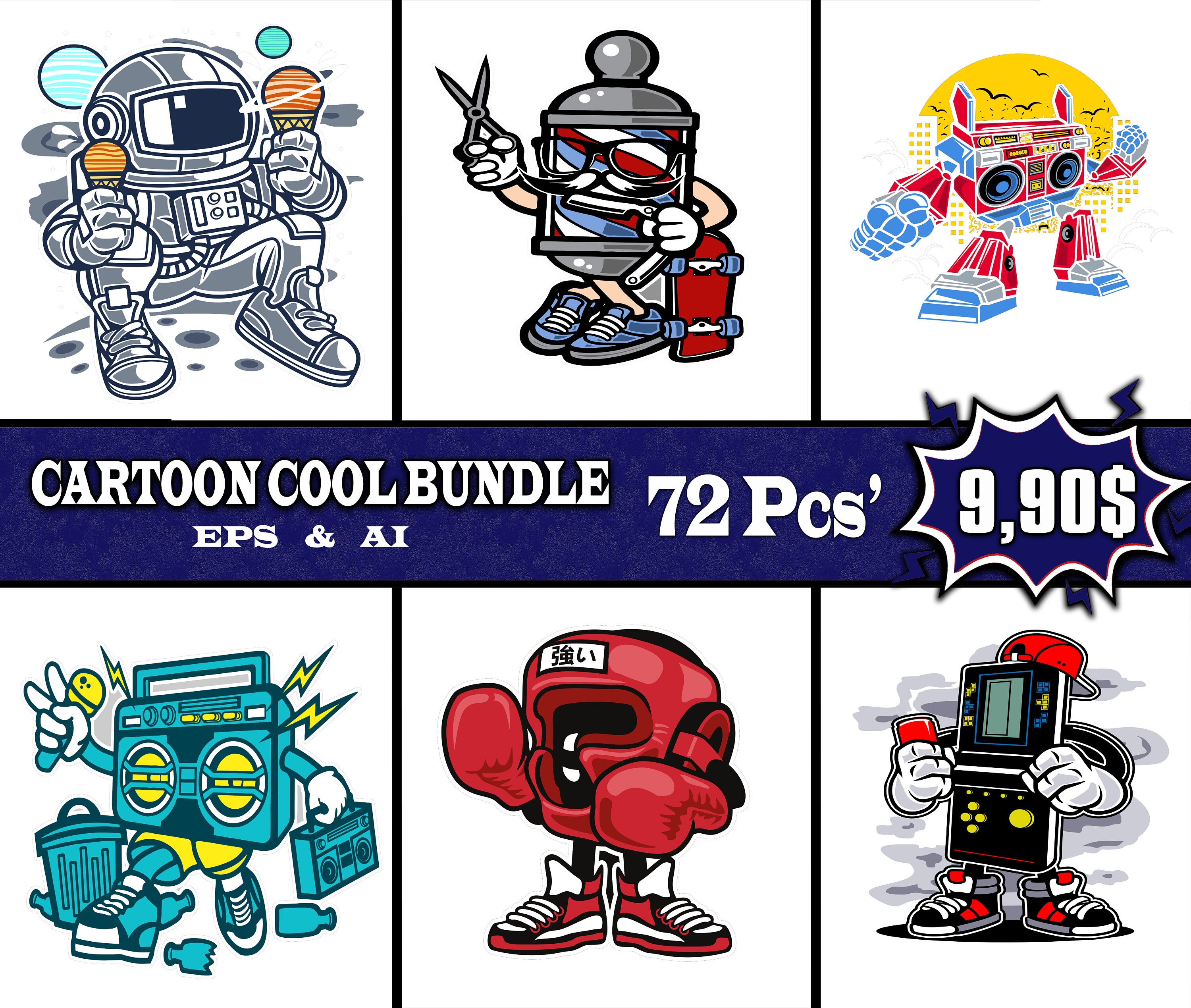 Cartoon Designs Bundle, Cartoon SVG Bundle, Cartoon Png, Cartoon Cool ...