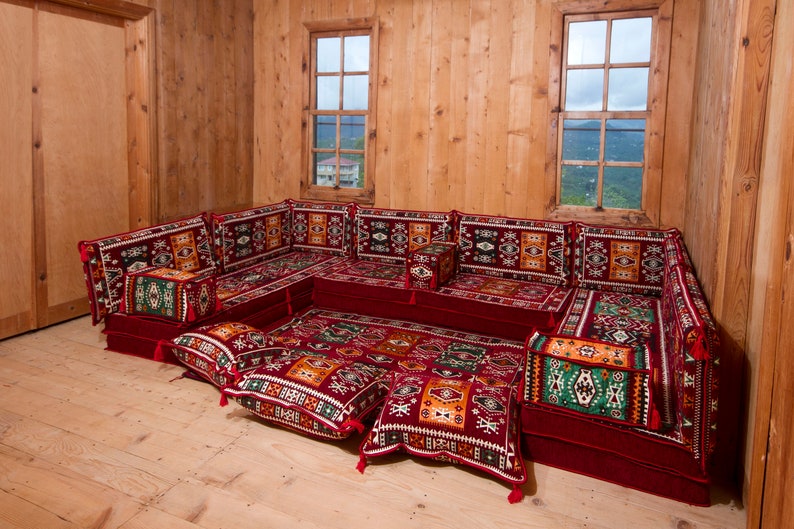 U Shaped Diwan Set, Arabic Cushion Cover, Sectional Cushion Cover ...