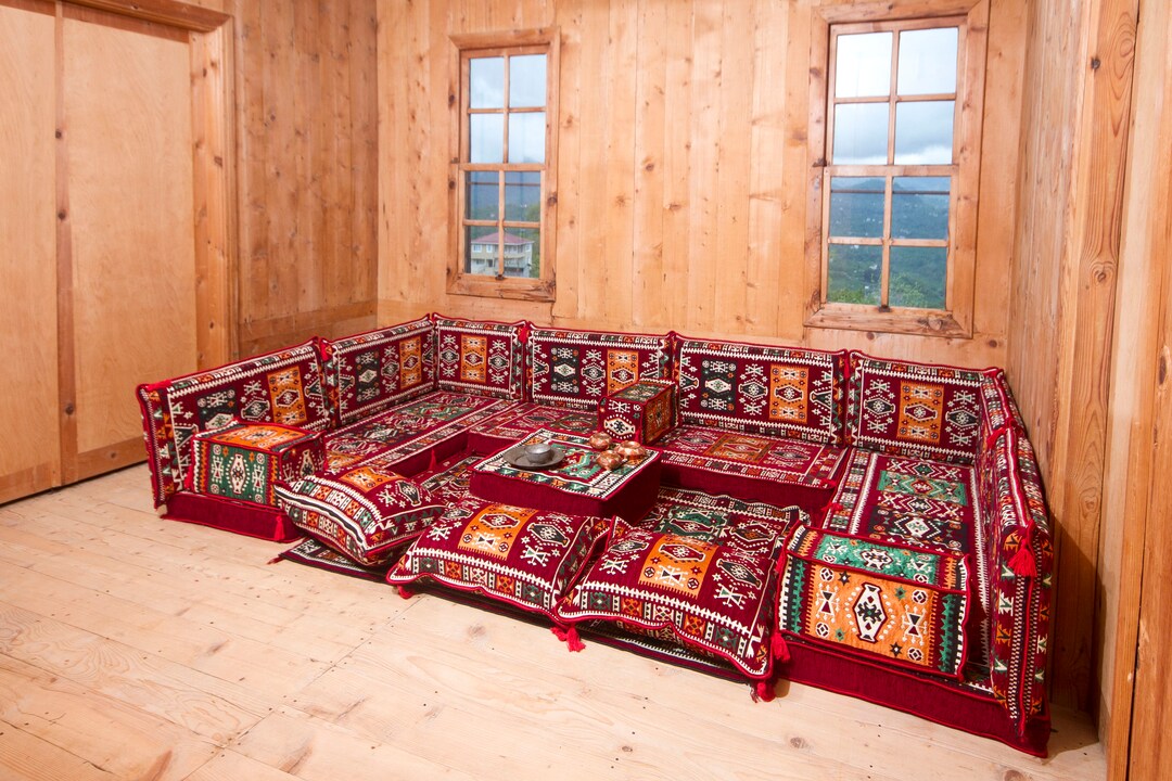 Arabic Benches, Patterned Sofa Set, Separable Floor Couch, Moroccan Sofa Set, Livingroom Benches ...