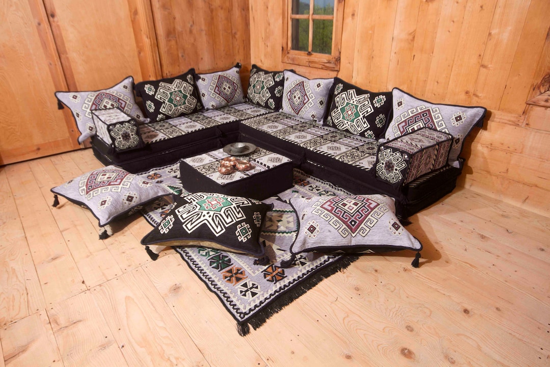 Arabic Diwan Set, Minimal Home Decor, Balcony Floor Couch, Arabic Sofa ...