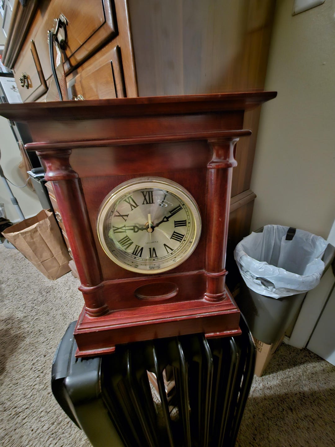 Cherry Looking Wood Clock - Real Wood & It is a Unbranded Named Clock ...