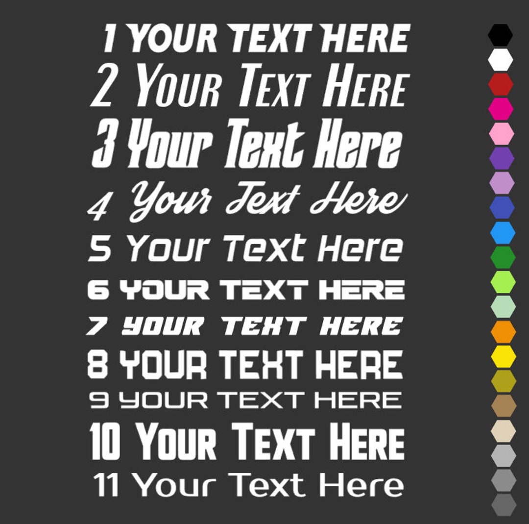 Personalised Name Vinyl Sticker Word Text Cut Fancy Font Sticker ...