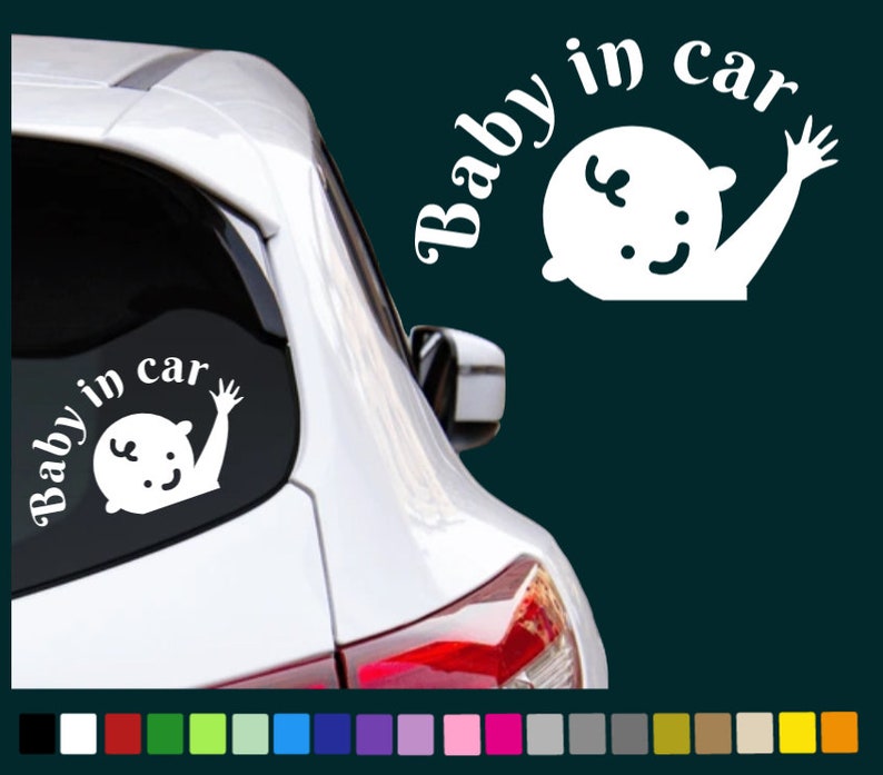 Baby in Car Sticker Vinyl Decal Bumper Windscreen Window Baby on Board ...