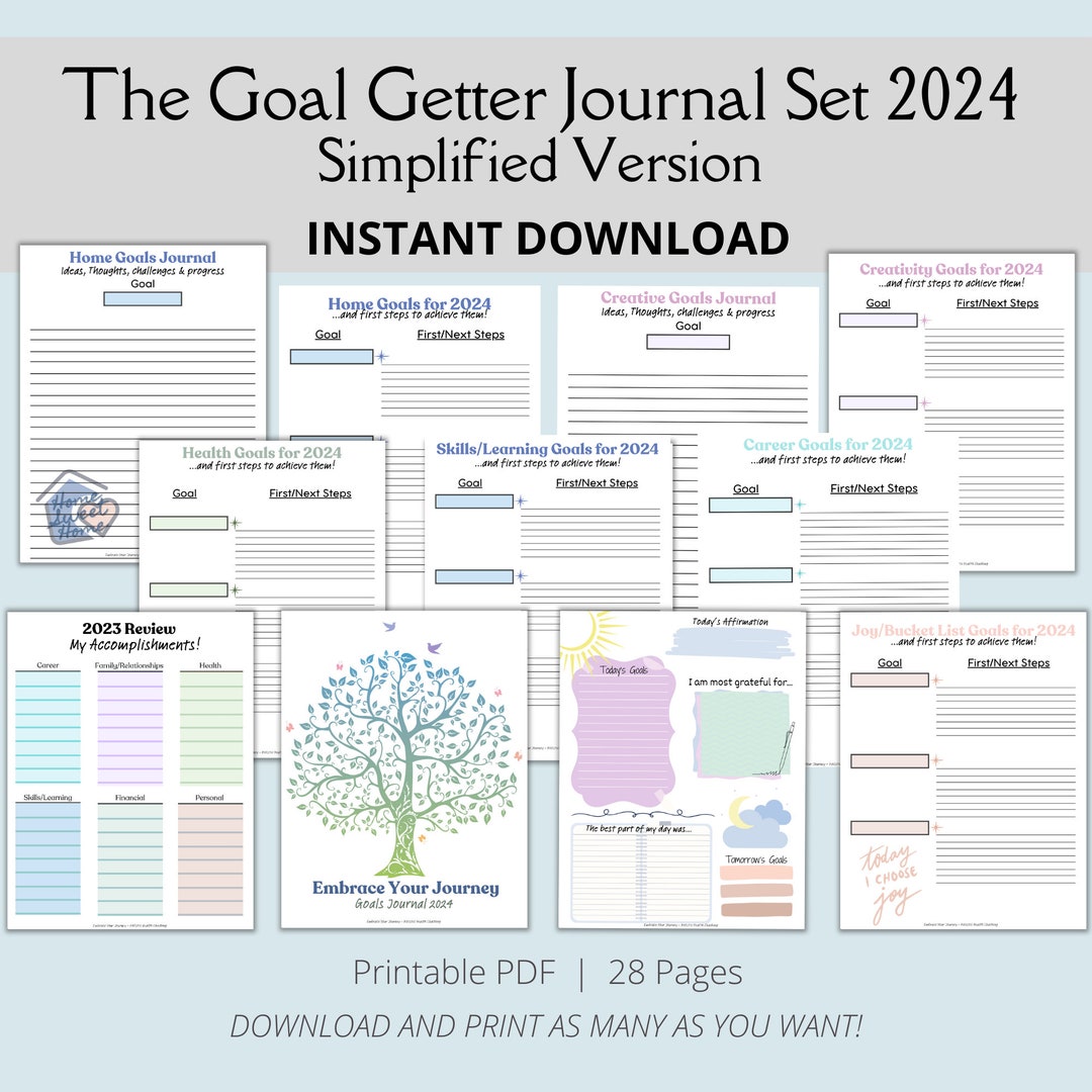 Goals Journal, Plan, Organize, List Steps, Reflect, Daily Plan and ...