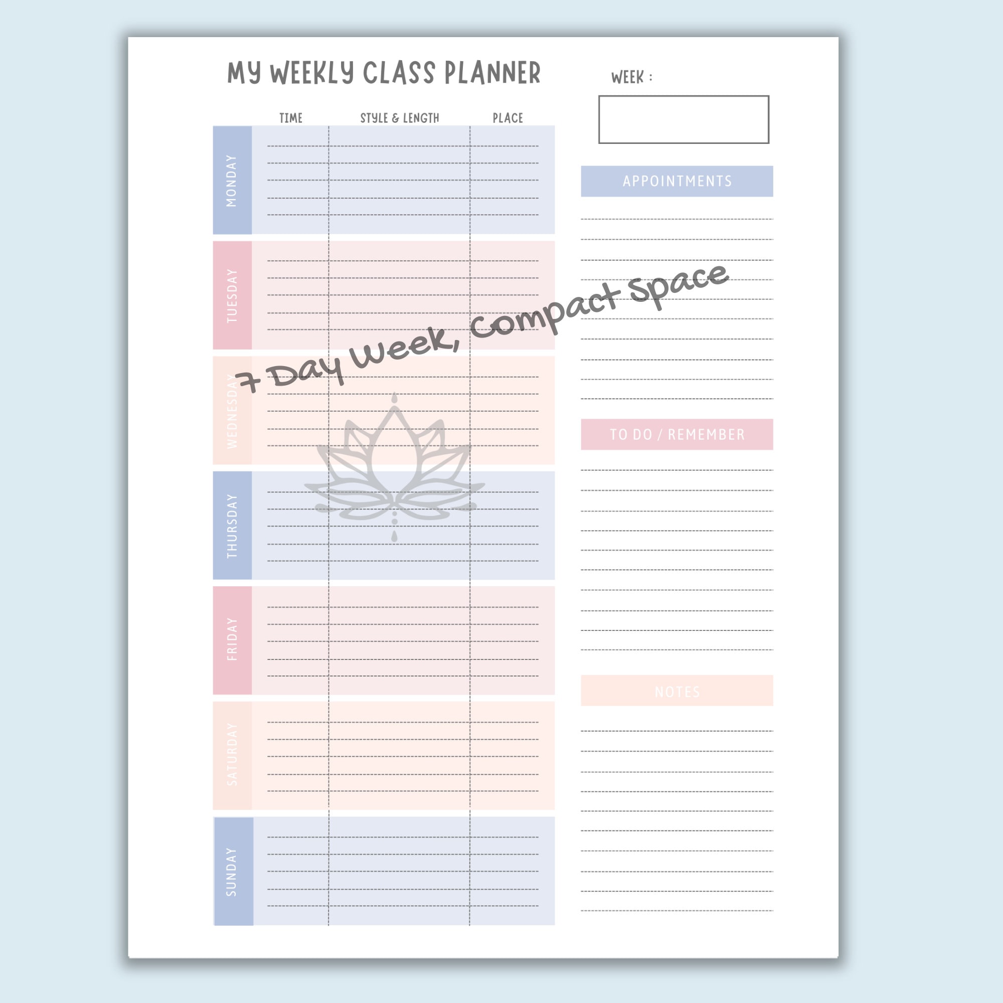 Yoga Teacher Planner Class Sequencing Student & New Instructors Daily ...