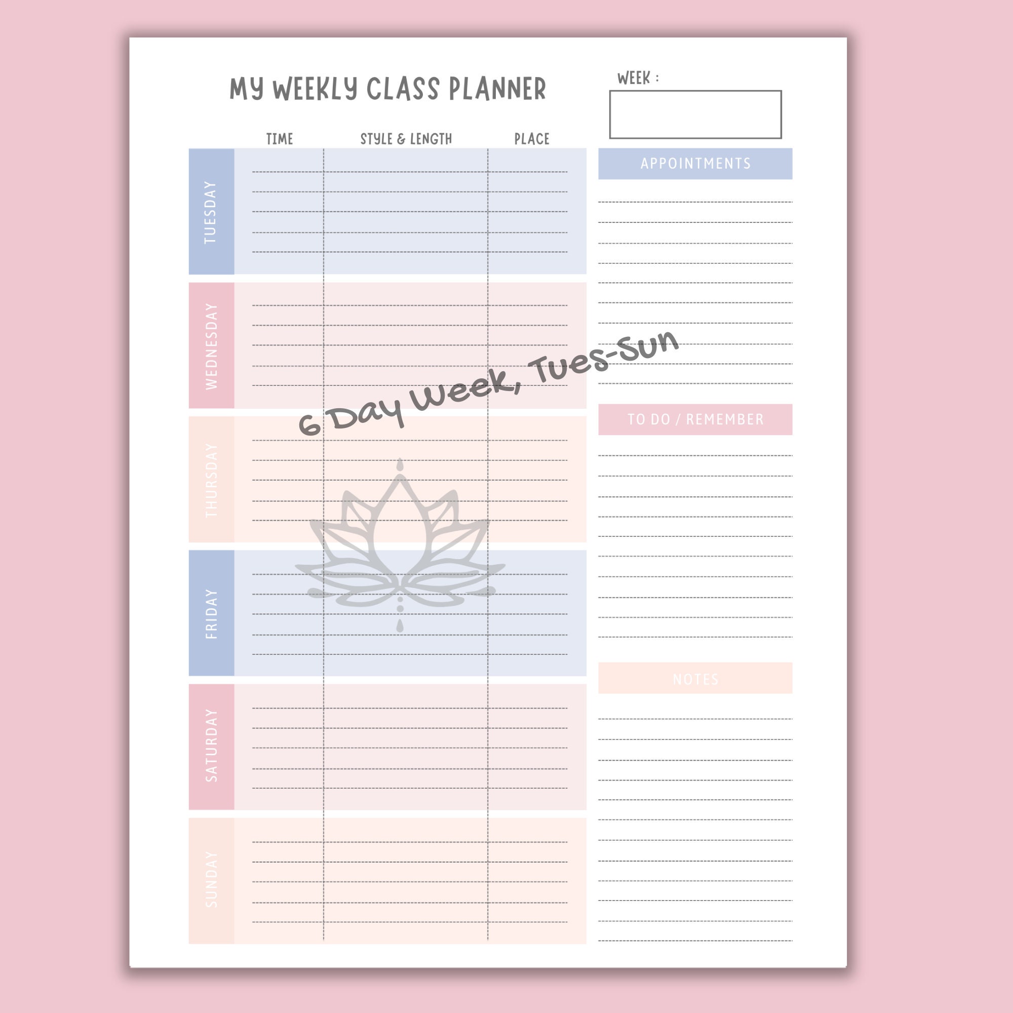 Yoga Teacher Planner Class Sequencing Student & New Instructors Daily ...