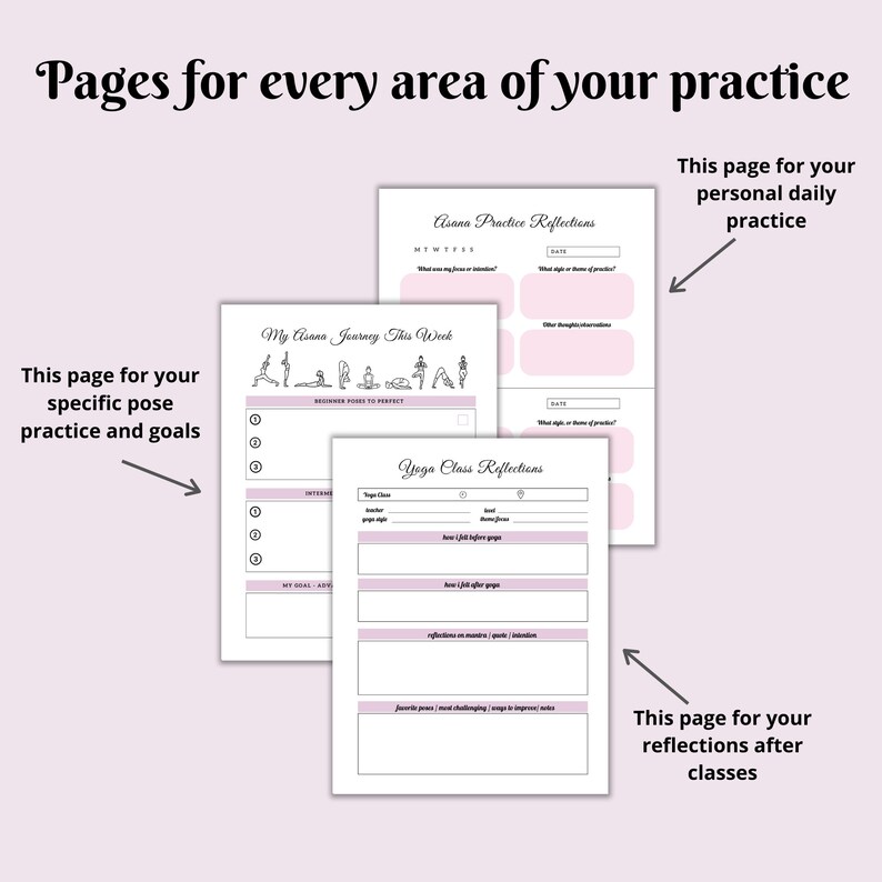 Yoga Practice Journal Complete, Prompts, Goals, Meditation, Reflection ...
