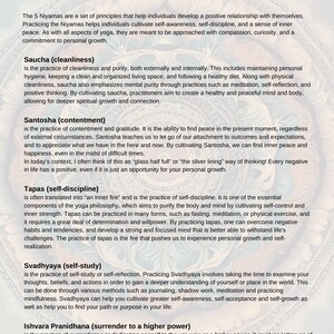 Yoga Philosophy 8 Limb Path Yamas and Niyamas Information Package ...