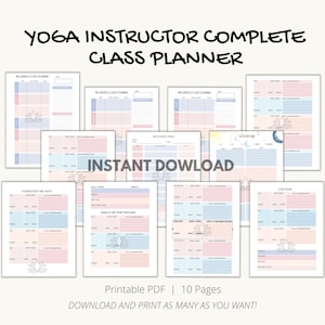Yoga Teacher Planner Class Sequencing Student & New Instructors Daily ...