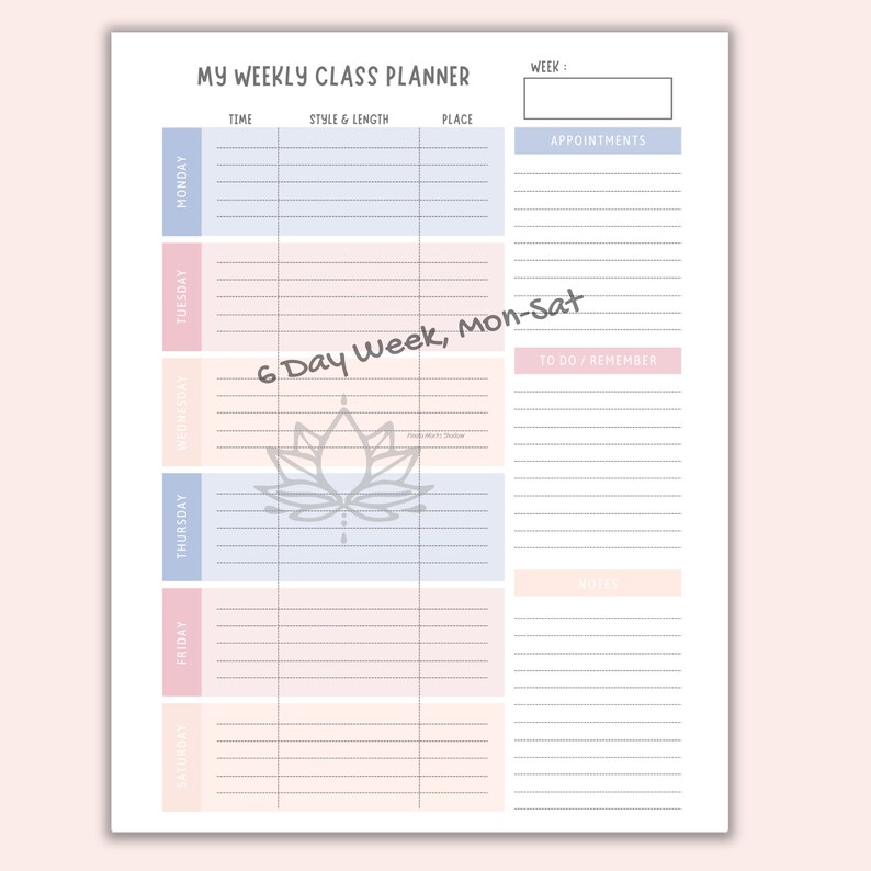 Yoga Teacher Planner Class Sequencing Student & New Instructors Daily ...