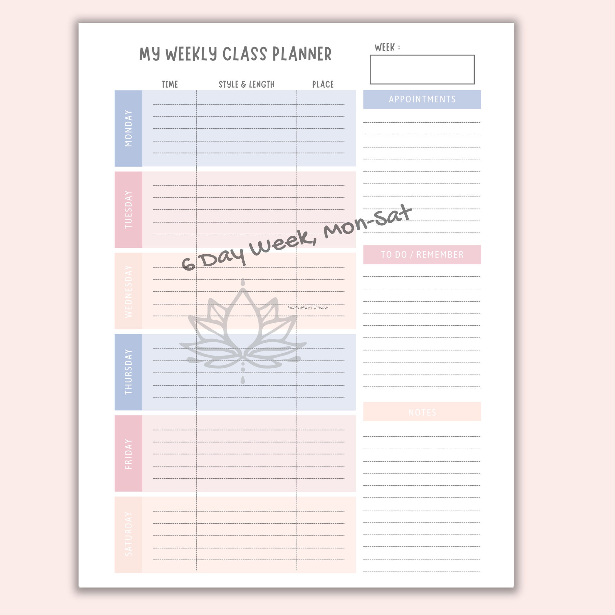 Yoga Teacher Planner Class Sequencing Student & New Instructors Daily ...