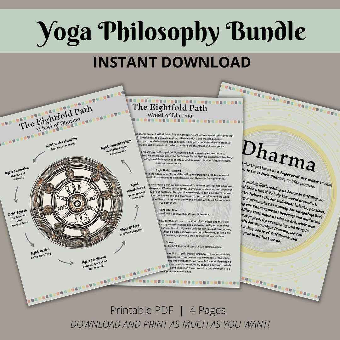 Eightfold Path Dharma Yoga Buddhist Philosophy Info Graphic Printable ...