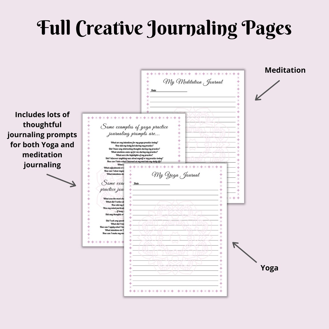 Yoga Practice Journal Complete, Prompts, Goals, Meditation, Reflection ...