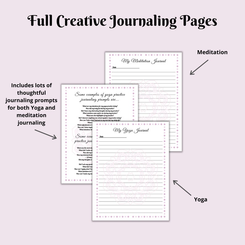 Yoga Practice Journal Complete, Prompts, Goals, Meditation, Reflection ...