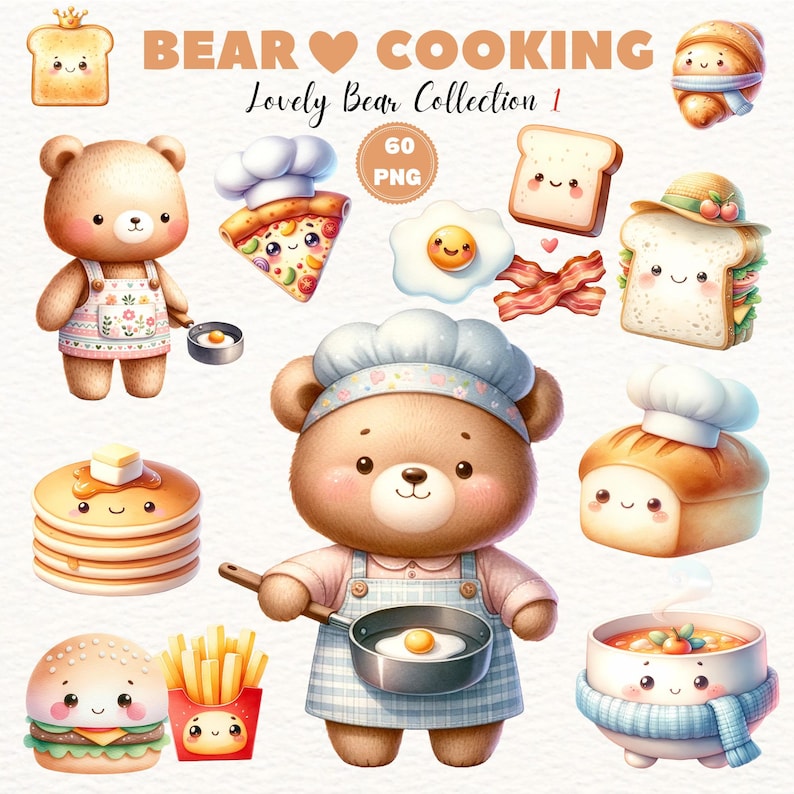 Bear,bear Cooking,cooking,cook ,food Clipart, Cute Bear,bear Clipart ...