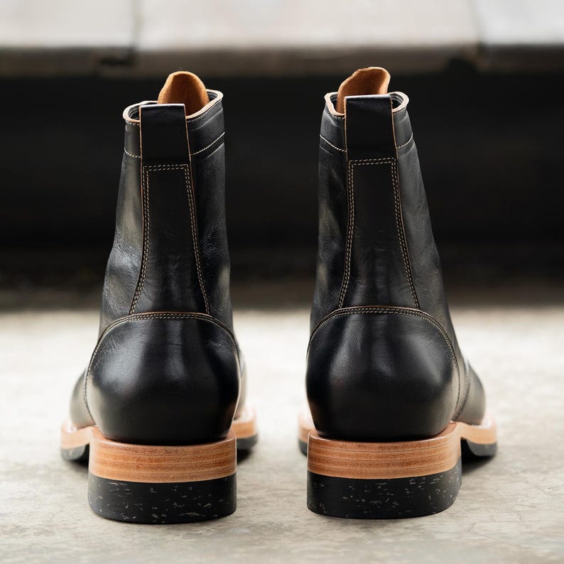 Black Teacore Horsehide 7-inch Field Boots - Etsy