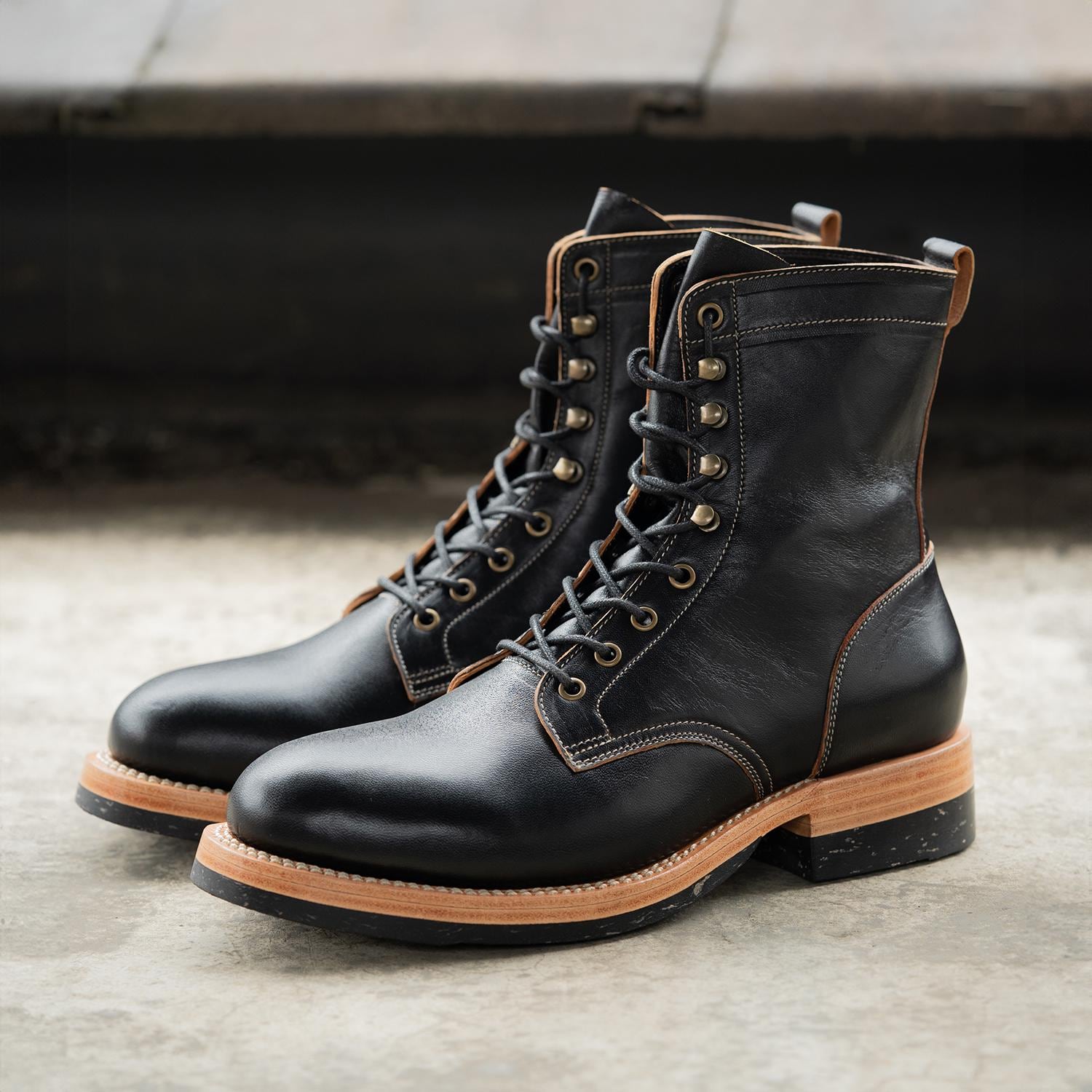 Black Teacore Horsehide 7-inch Field Boots - Etsy