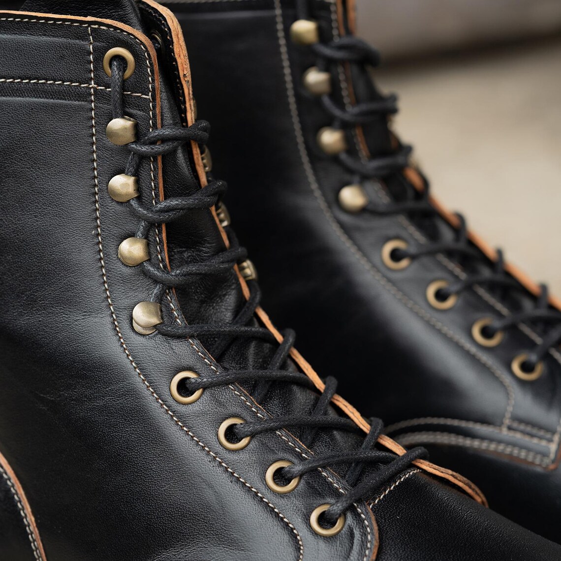 Black Teacore Horsehide 7-inch Field Boots - Etsy