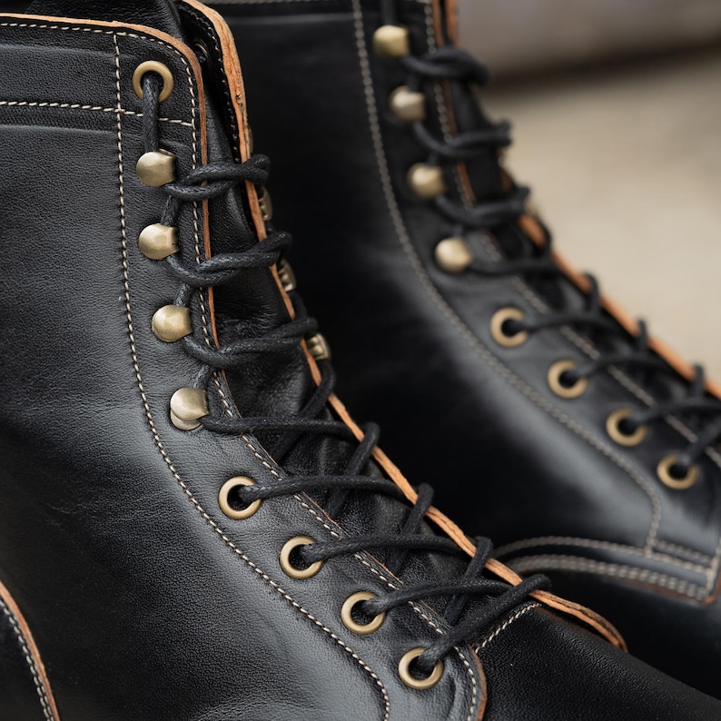Black Teacore Horsehide 7-inch Field Boots - Etsy