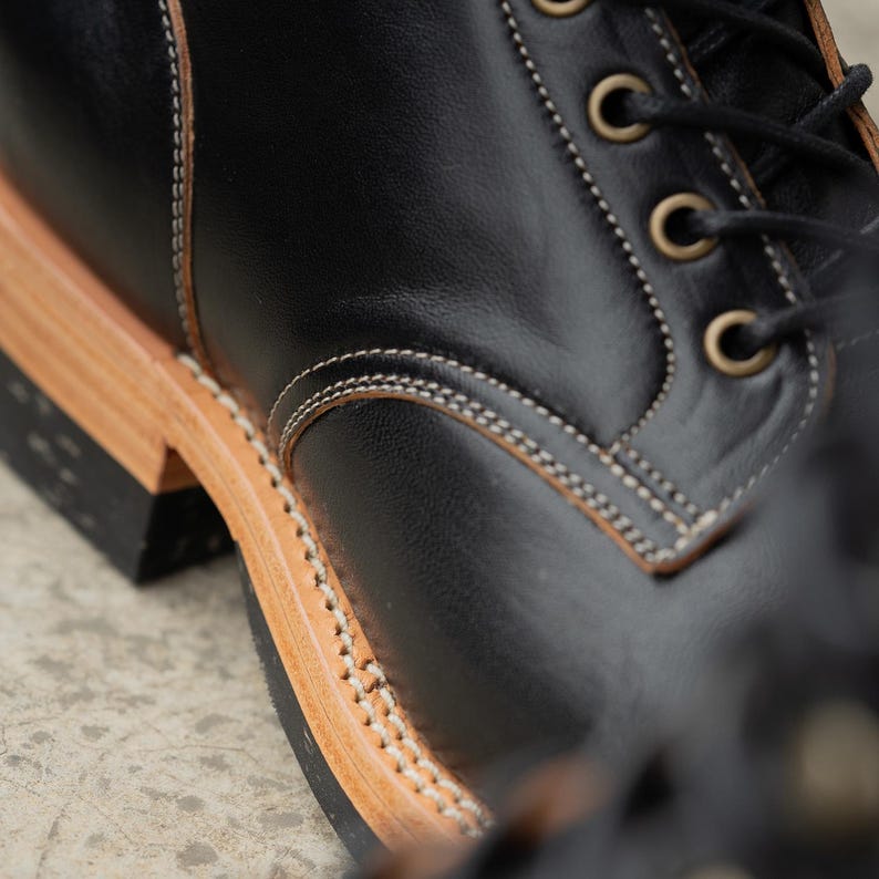 Black Teacore Horsehide 7-inch Field Boots - Etsy