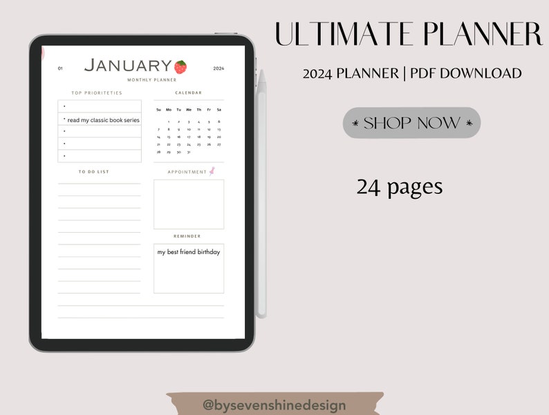 THAT GIRL Dated Digital Planner Daily, Weekly, Monthly Goodnotes iPad ...