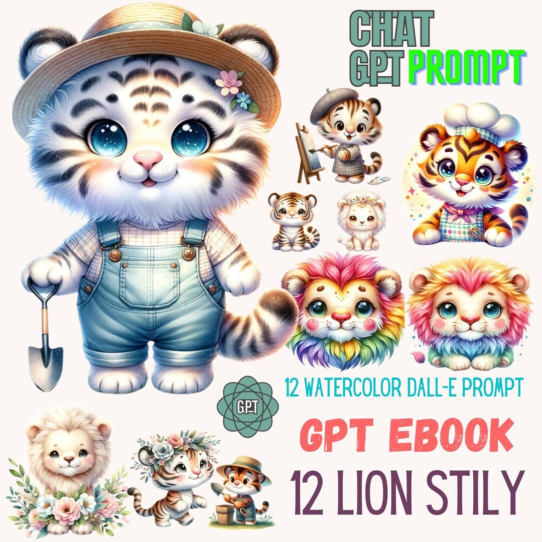 Lion Prompts Watercolor Dall-e Prompt| Creative Writing Inspiration ...