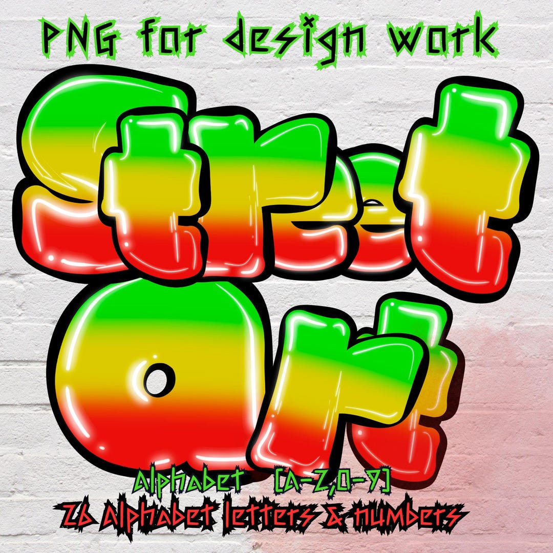 Handwriting Graffiti Alphabet PNG Set Street Art Style Digital Letters ...