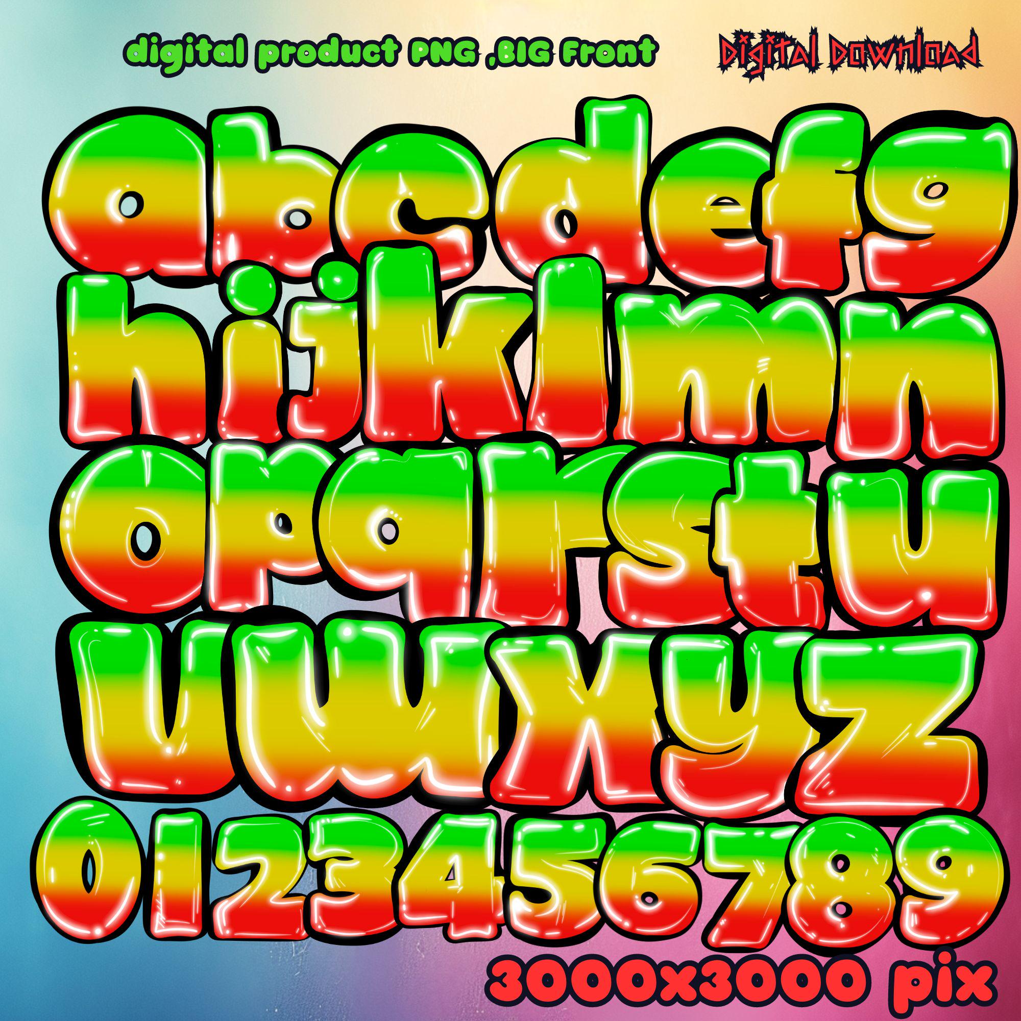 Handwriting Graffiti Alphabet PNG Set Street Art Style Digital Letters ...