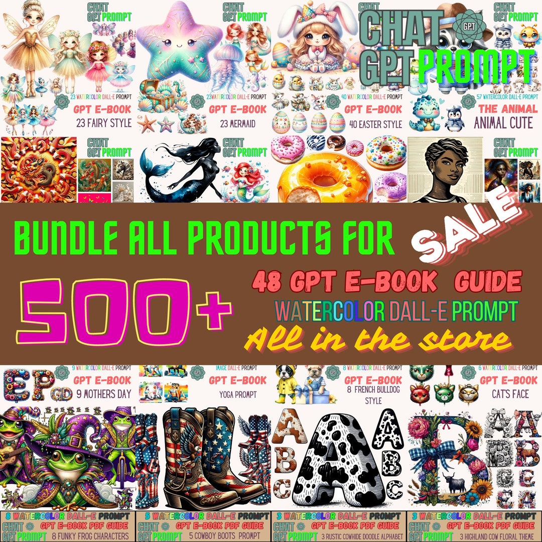 500 Creative AI Prompts Bundle for DALL-E & Chatgpt Instant Download ...