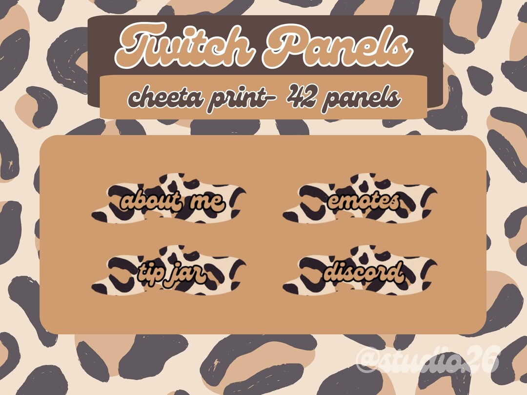 Cheeta Print Twitch Panel | Twitch Overlay | Twitch Streamer | 42 ...