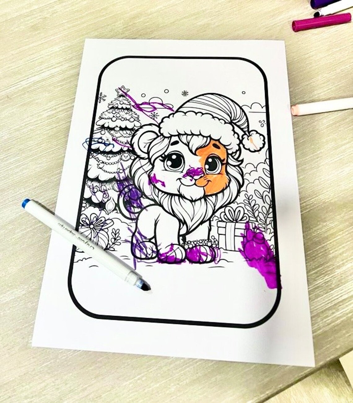 40-page Christmas Animals Coloring Book - Print at Home & Instant ...
