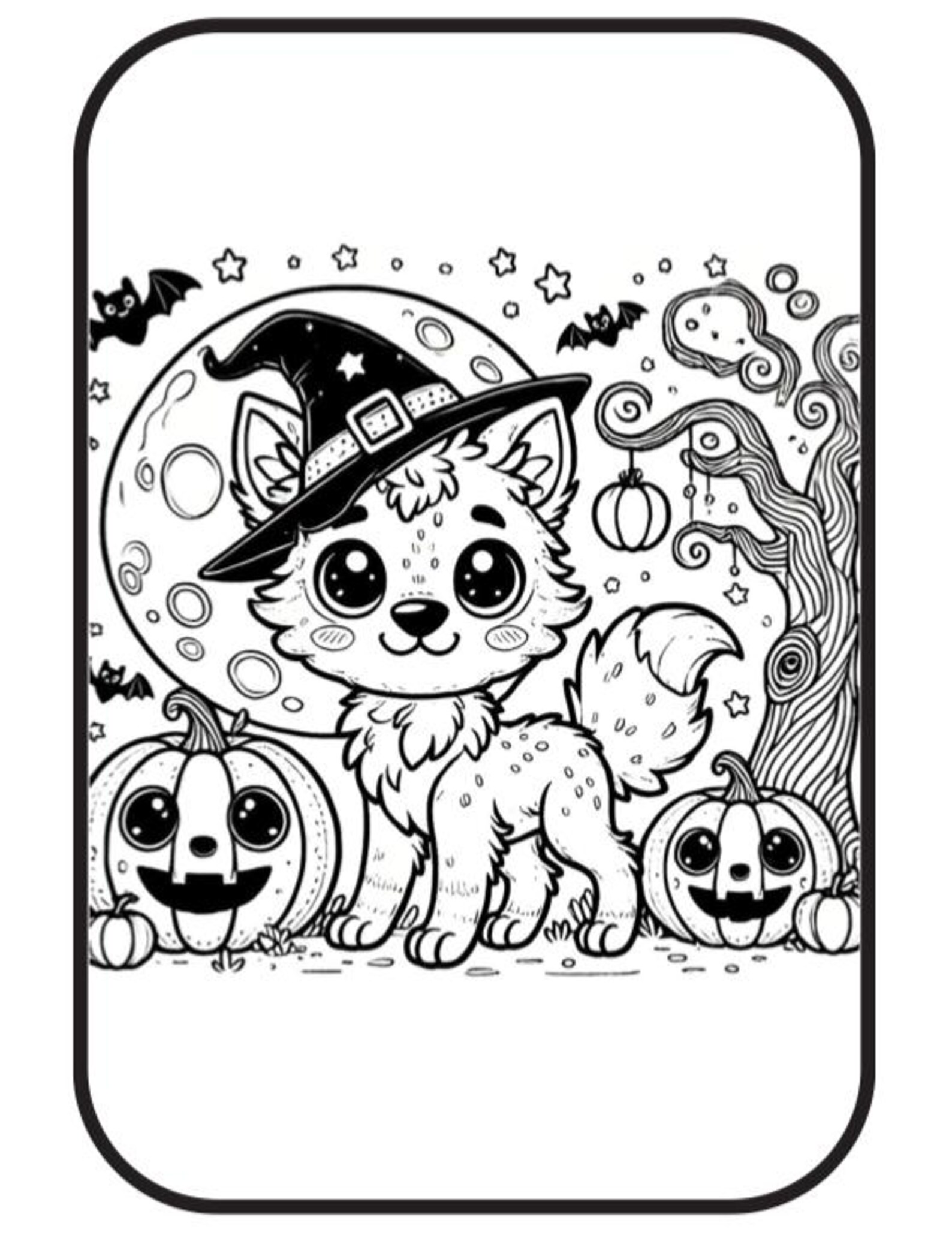 40+ Page Halloween Animals Coloring Book - Print at Home & Instant ...
