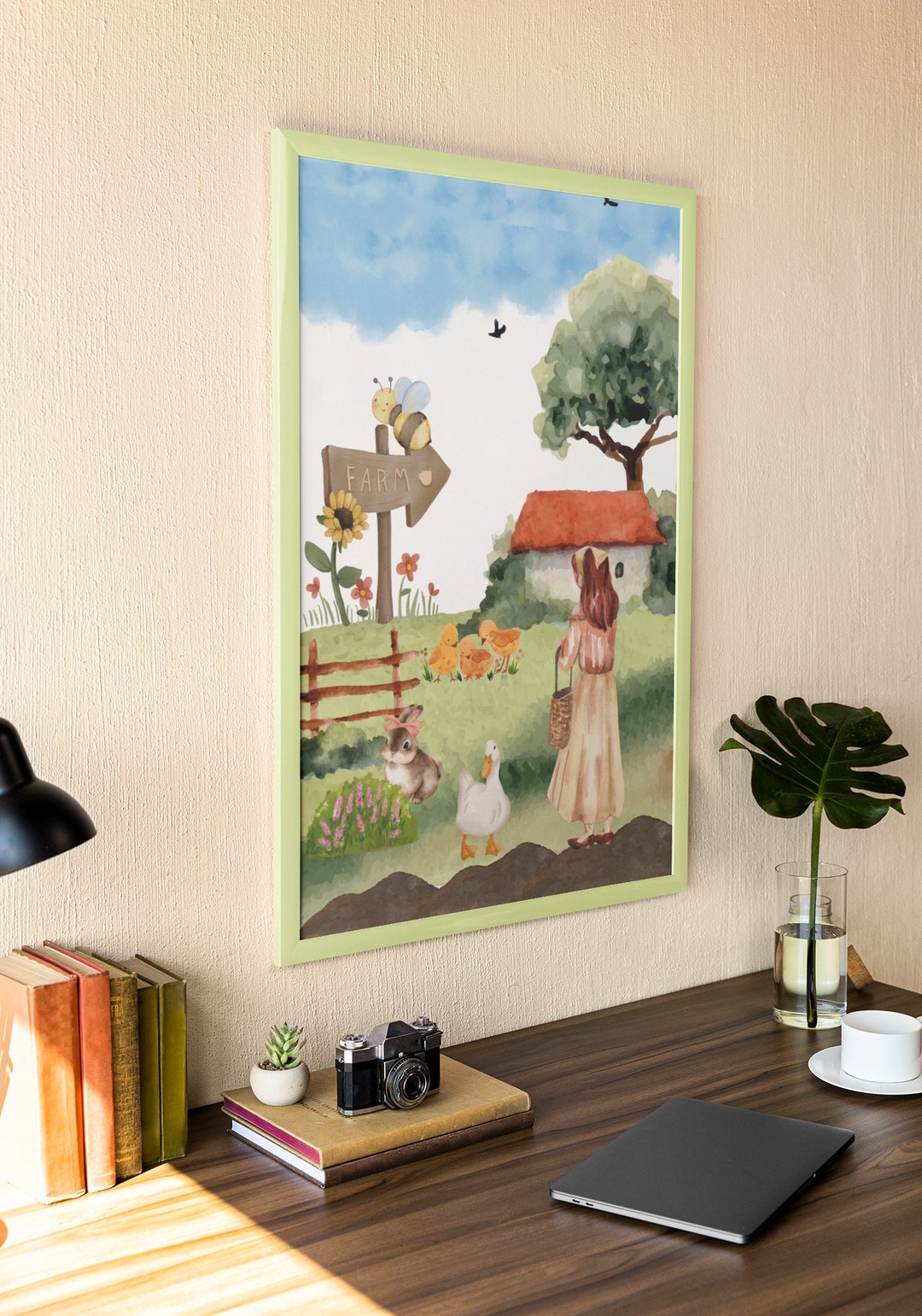 Village Watercolor Poster, Poster Livingroom, Printable Art, Poster ...
