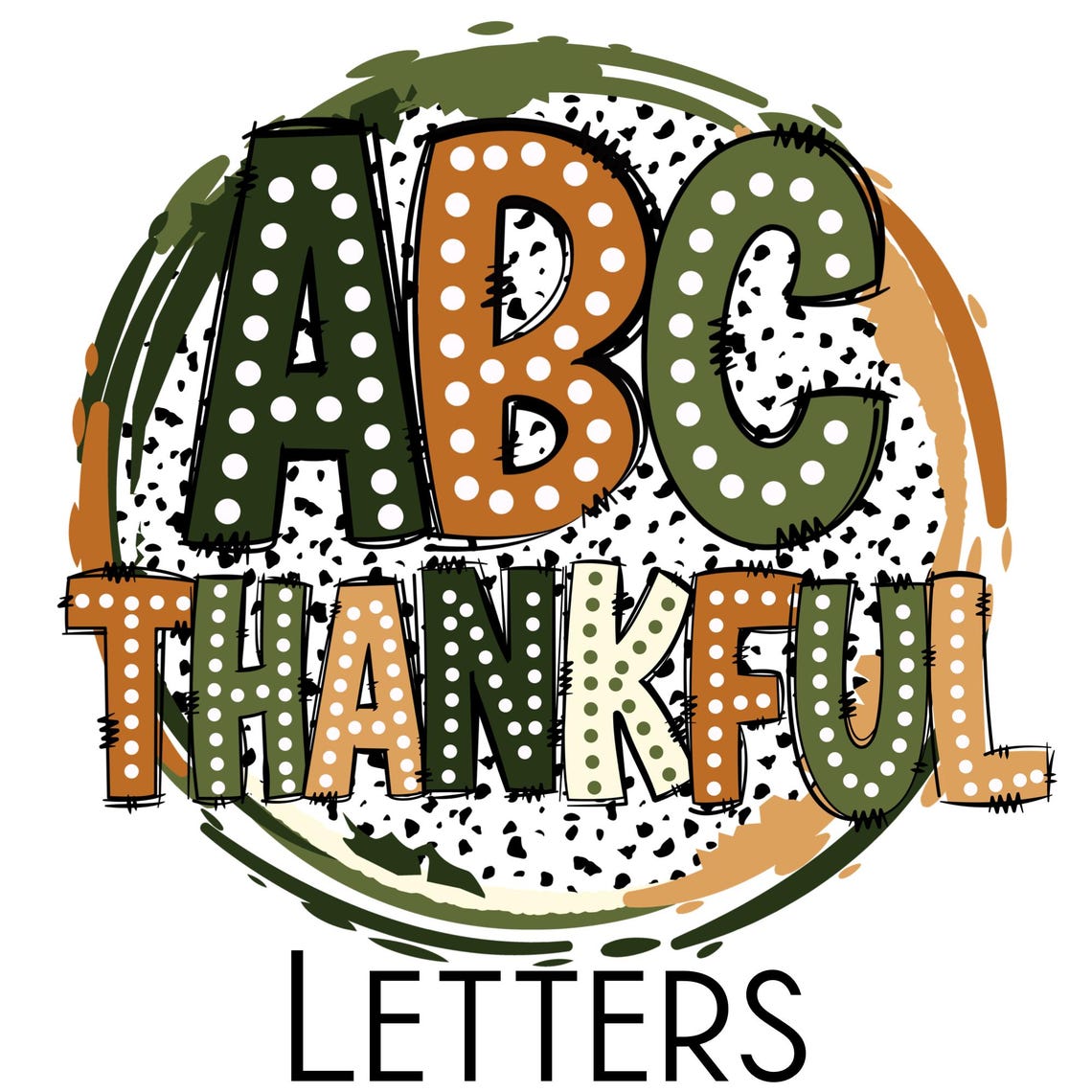 Fall Alphabet Dots Letters PNG Bundle, Thanksgiving Fall Palette, 5 ...
