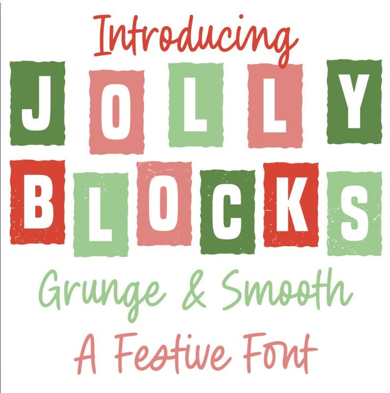 Christmas Block Letters PNG Bundle, Red Green White Palette, 4 Alpha ...