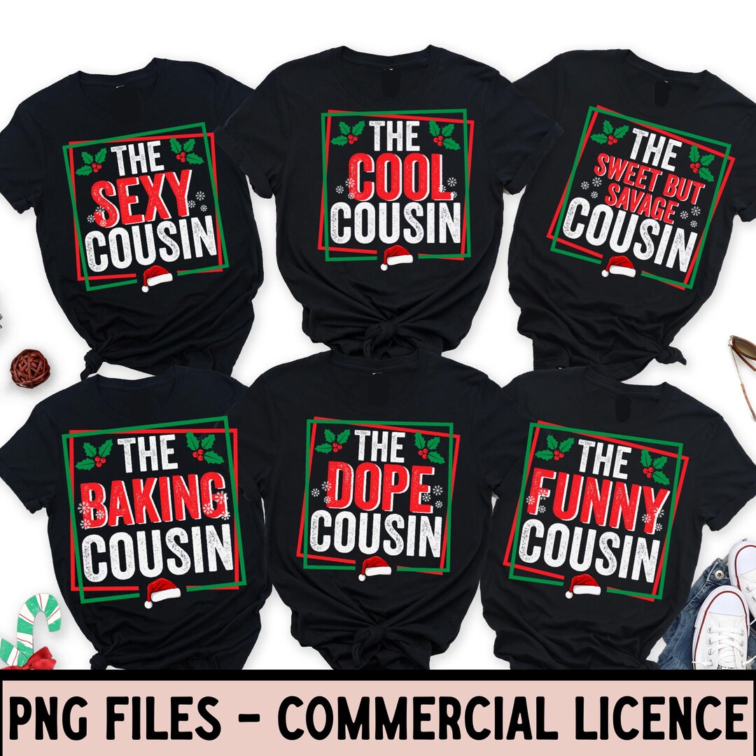 Christmas Cousins PNG Files, Matching Cousin Crew Digital Download ...
