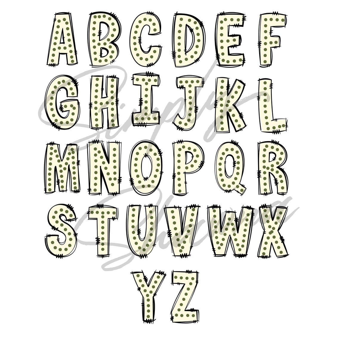 Fall Alphabet Dots Letters PNG Bundle, Thanksgiving Fall Palette, 5 ...