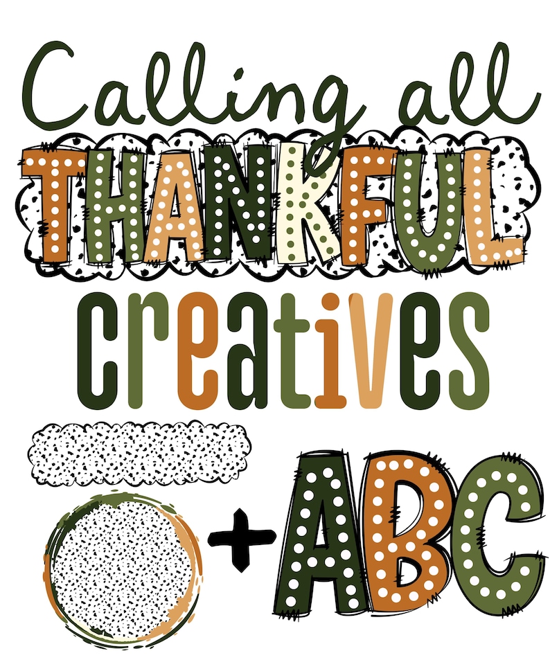 Fall Alphabet Dots Letters PNG Bundle, Thanksgiving Fall Palette, 5 ...