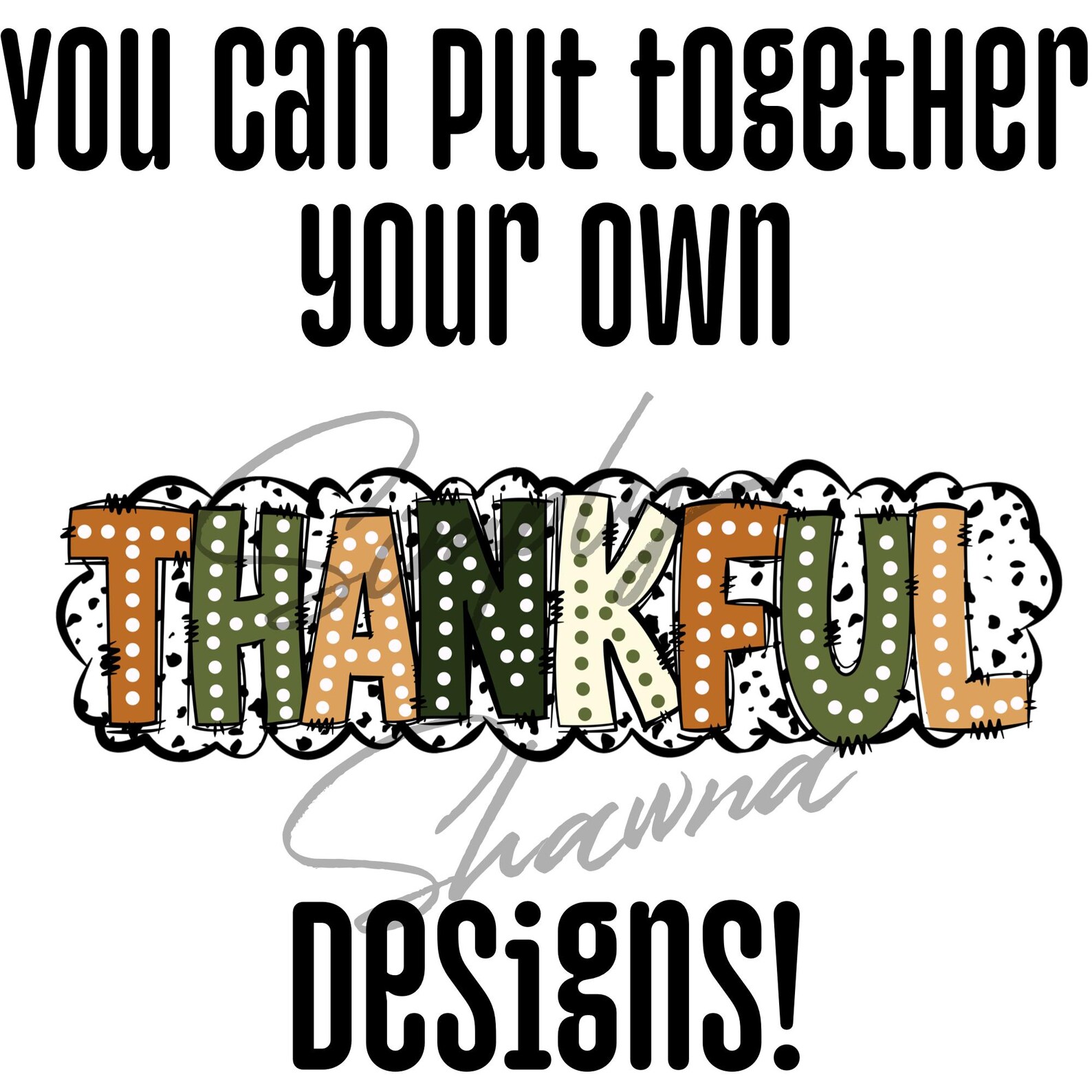 Fall Alphabet Dots Letters PNG Bundle, Thanksgiving Fall Palette, 5 ...