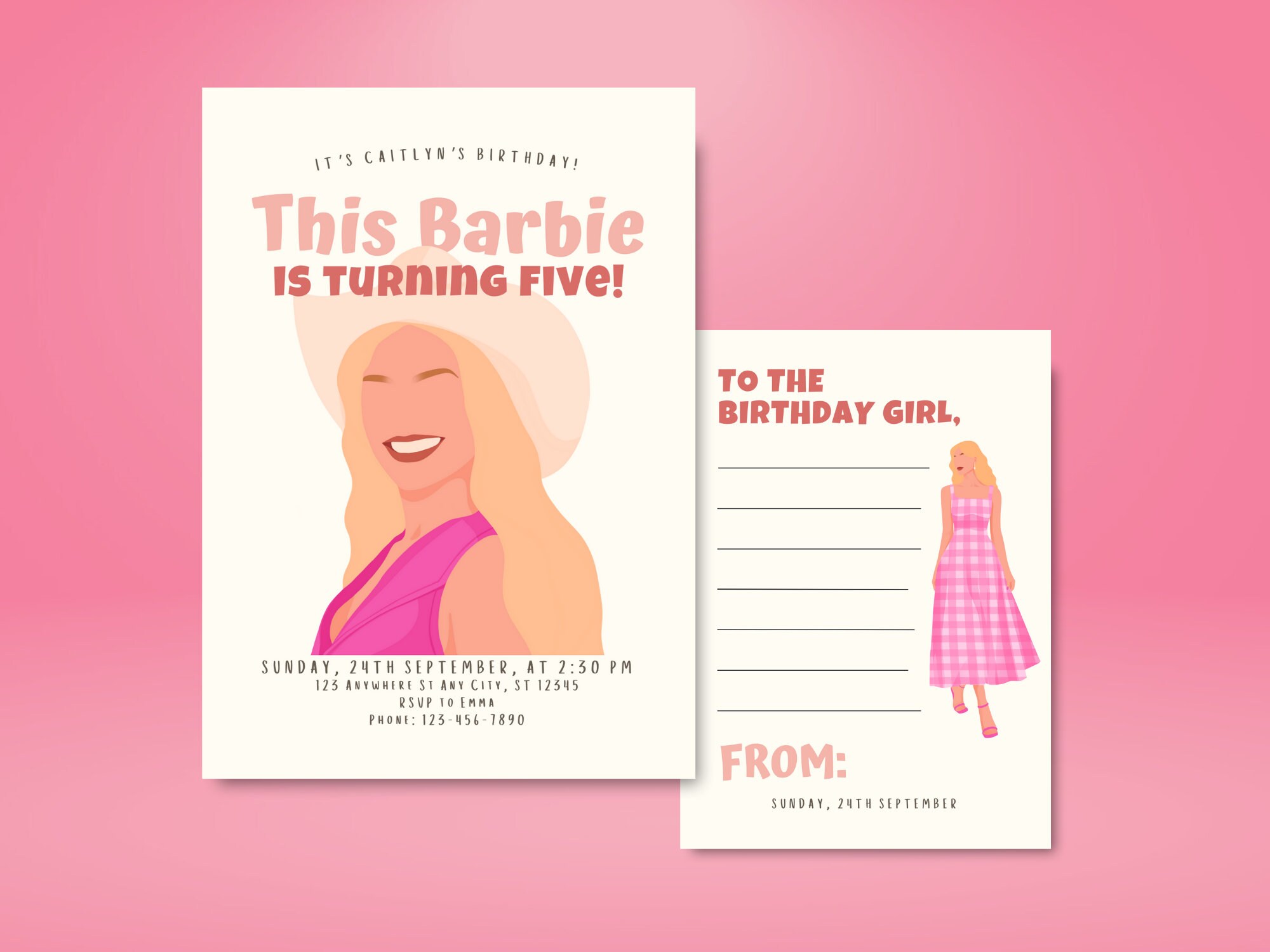 Barbie Bliss Bash: Whimsical Birthday Party Invitation & Sweet Wishes ...