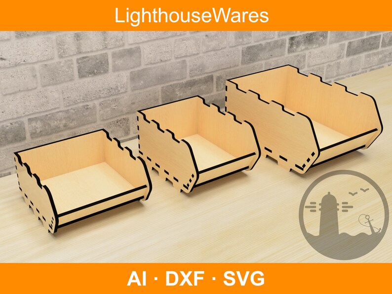 Stackable Laser Cut Desktop Organizer File, Stackable Workshop ...