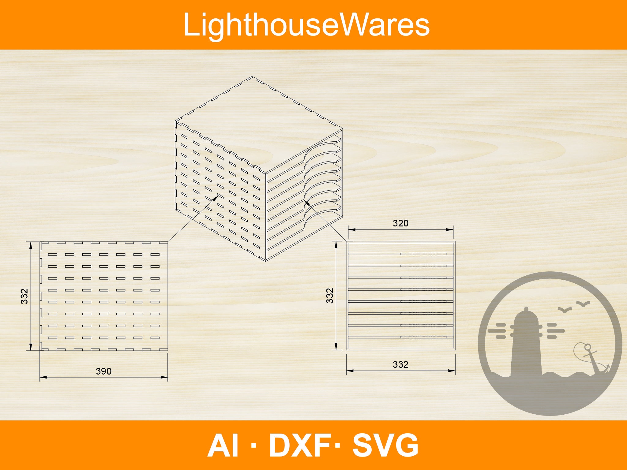 Kallax Insert Paper 12 Shelf Organizer Laser Cut File, Kallax Ikea ...