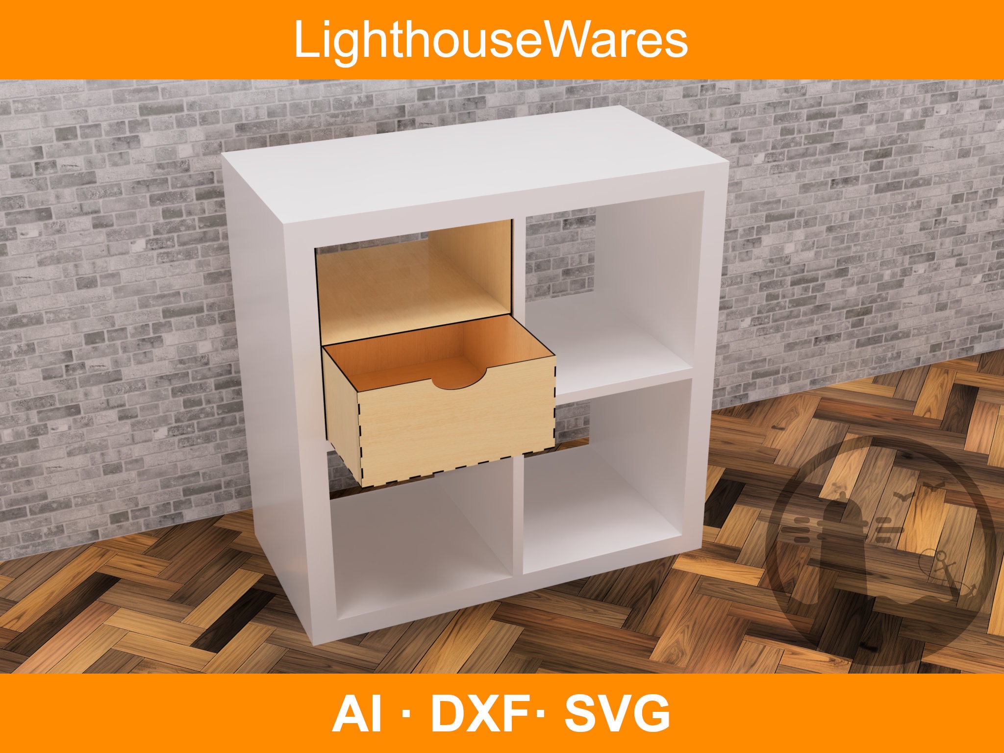 Kallax Insert Shelf Organizer Laser Cut File 1x1, Kallax Ikea Shelf ...