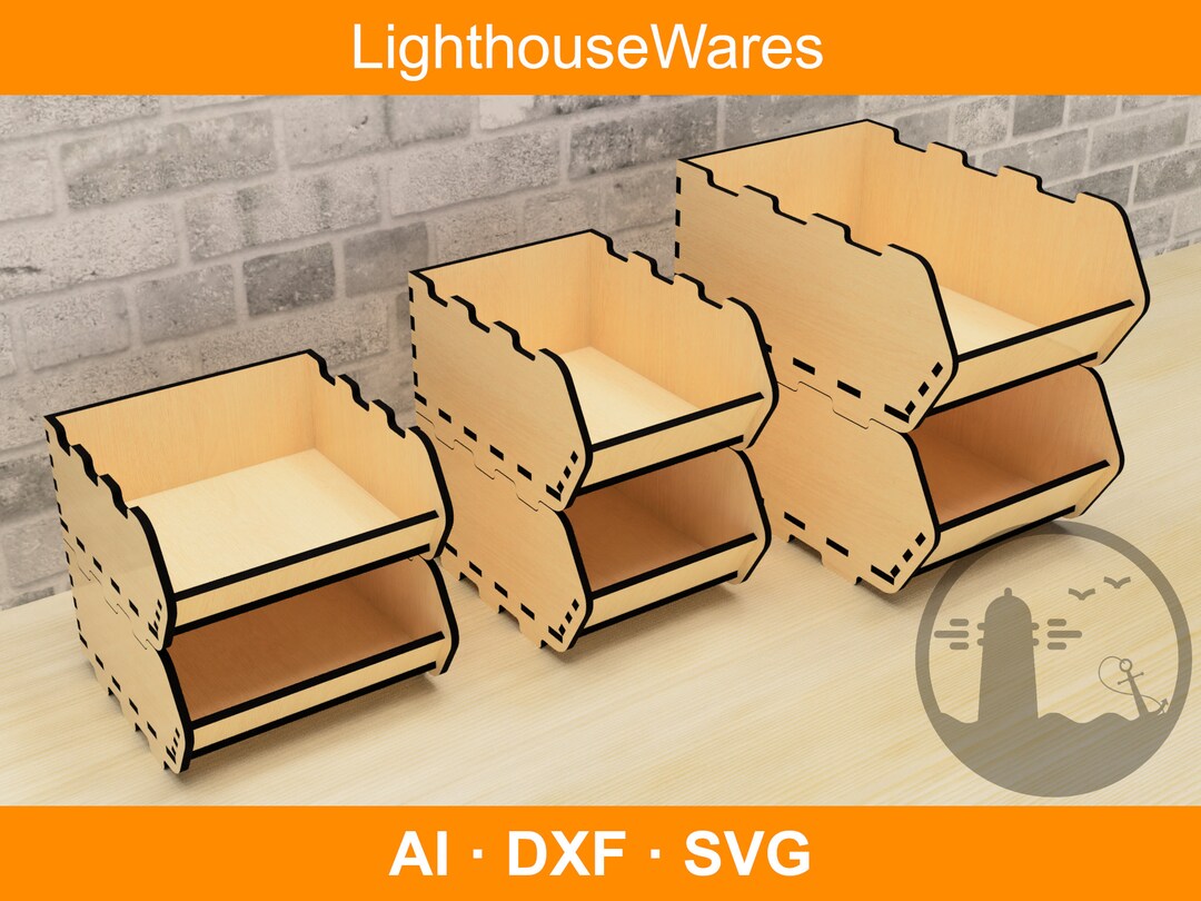 Stackable Laser Cut Desktop Organizer File, Stackable Workshop ...