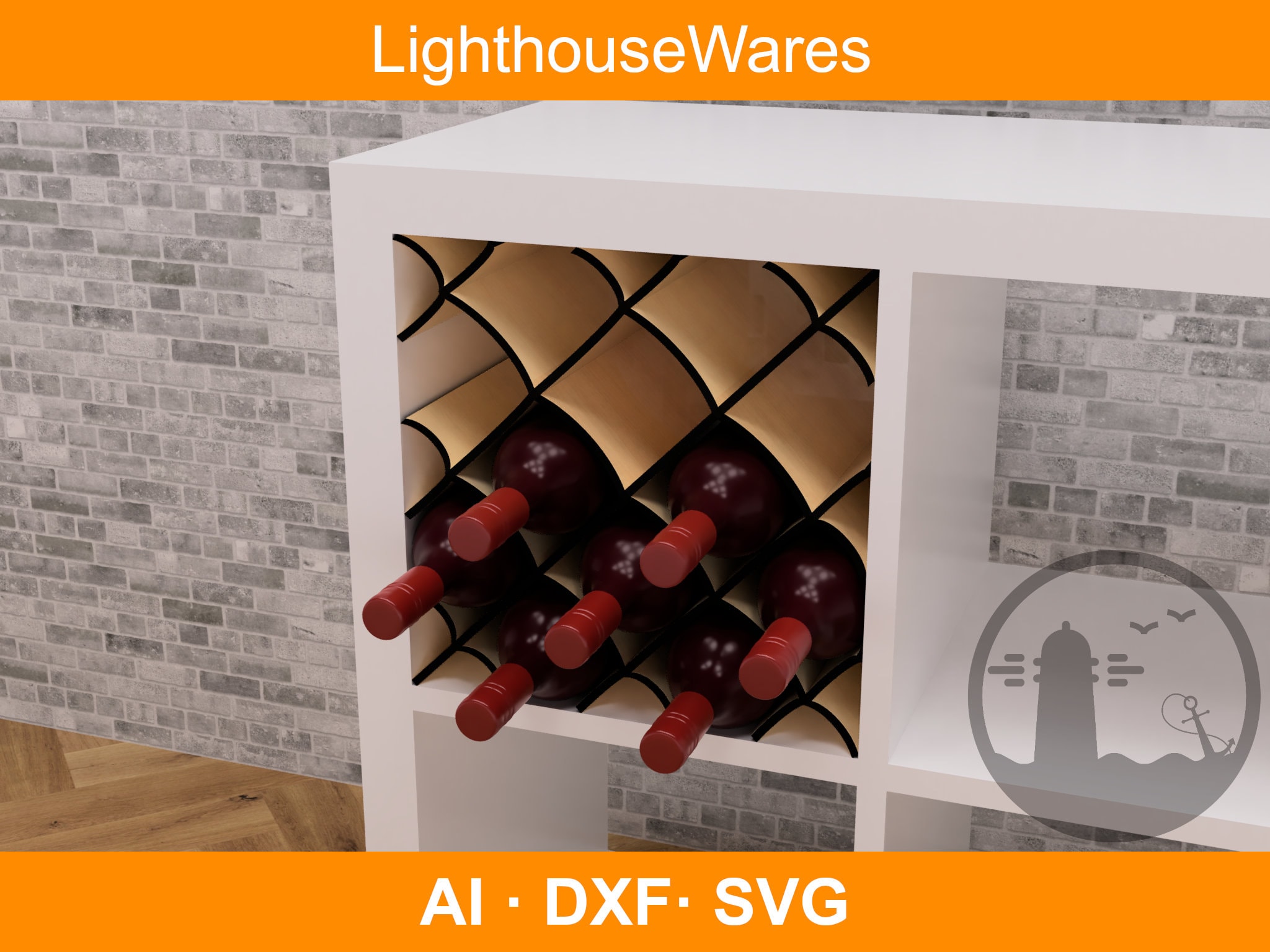 Kallax Wine Rack Laser Cut File, Kallax Ikea Shelf Organizer ...